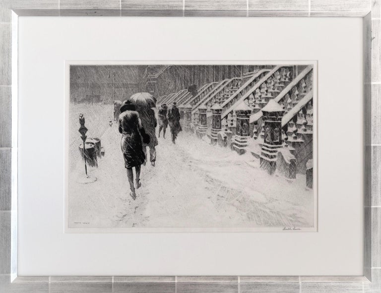 Martin Lewis - Stoops in Snow For Sale at 1stDibs