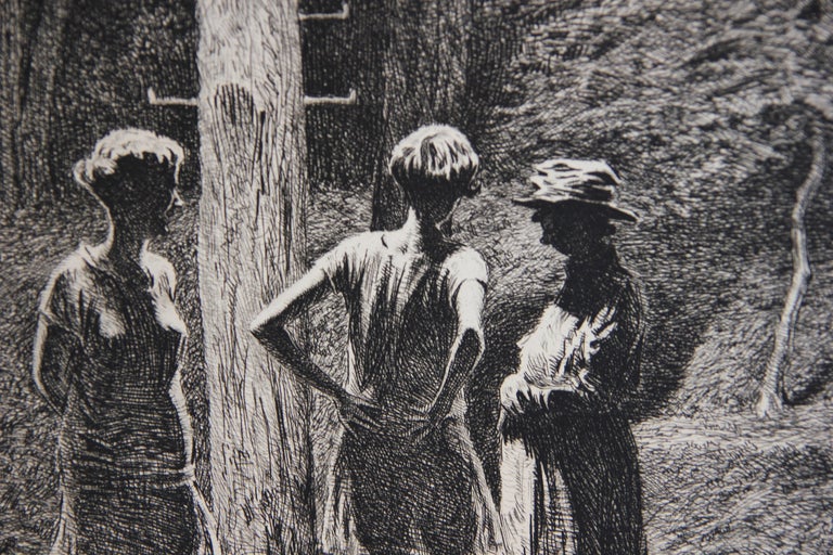 Martin Lewis - "Under the Street Lamp" Imp. Etching For Sale at 1stDibs