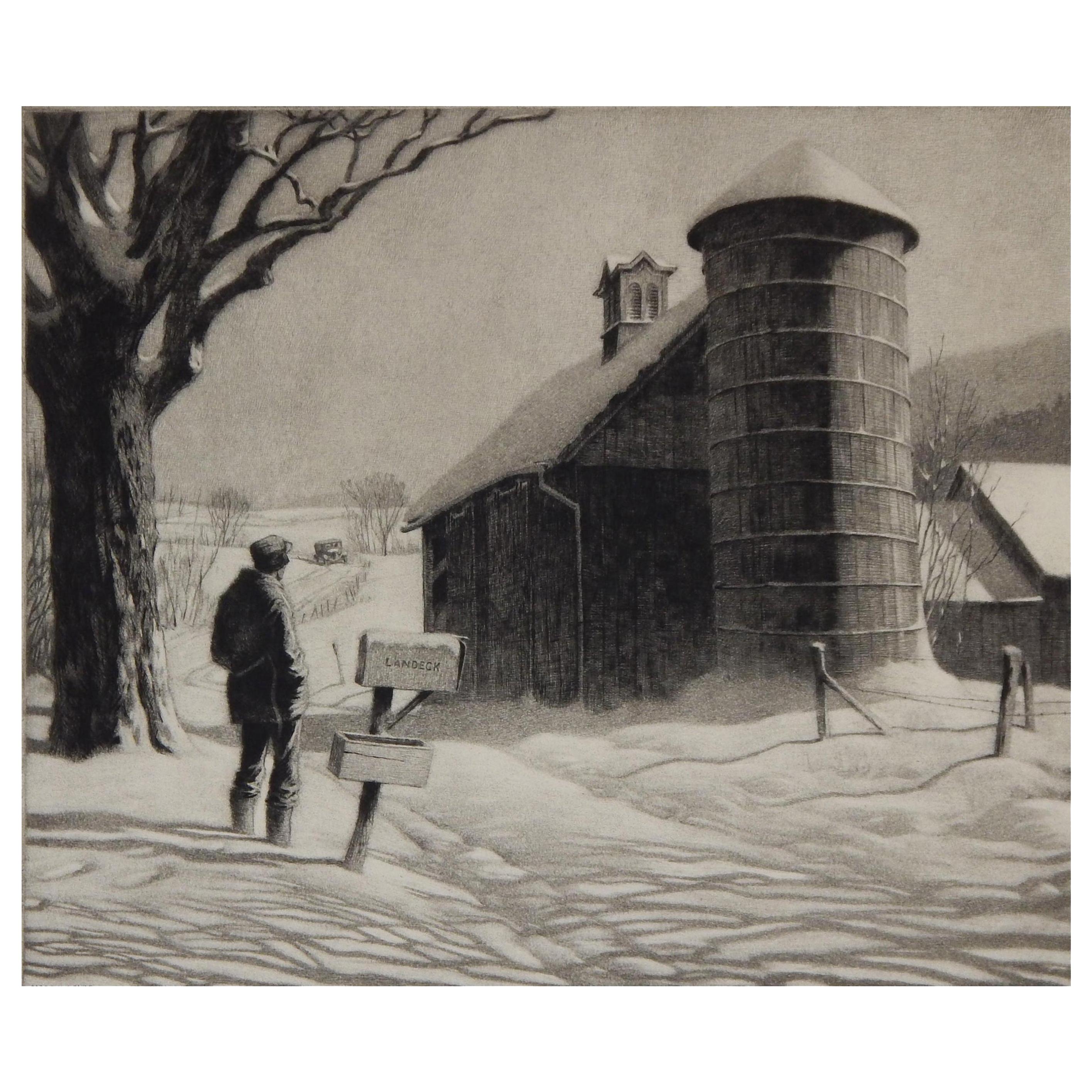 Martin Lewis 20th Century Master Printmaker, Etching, 1933, R.F.D. For ...