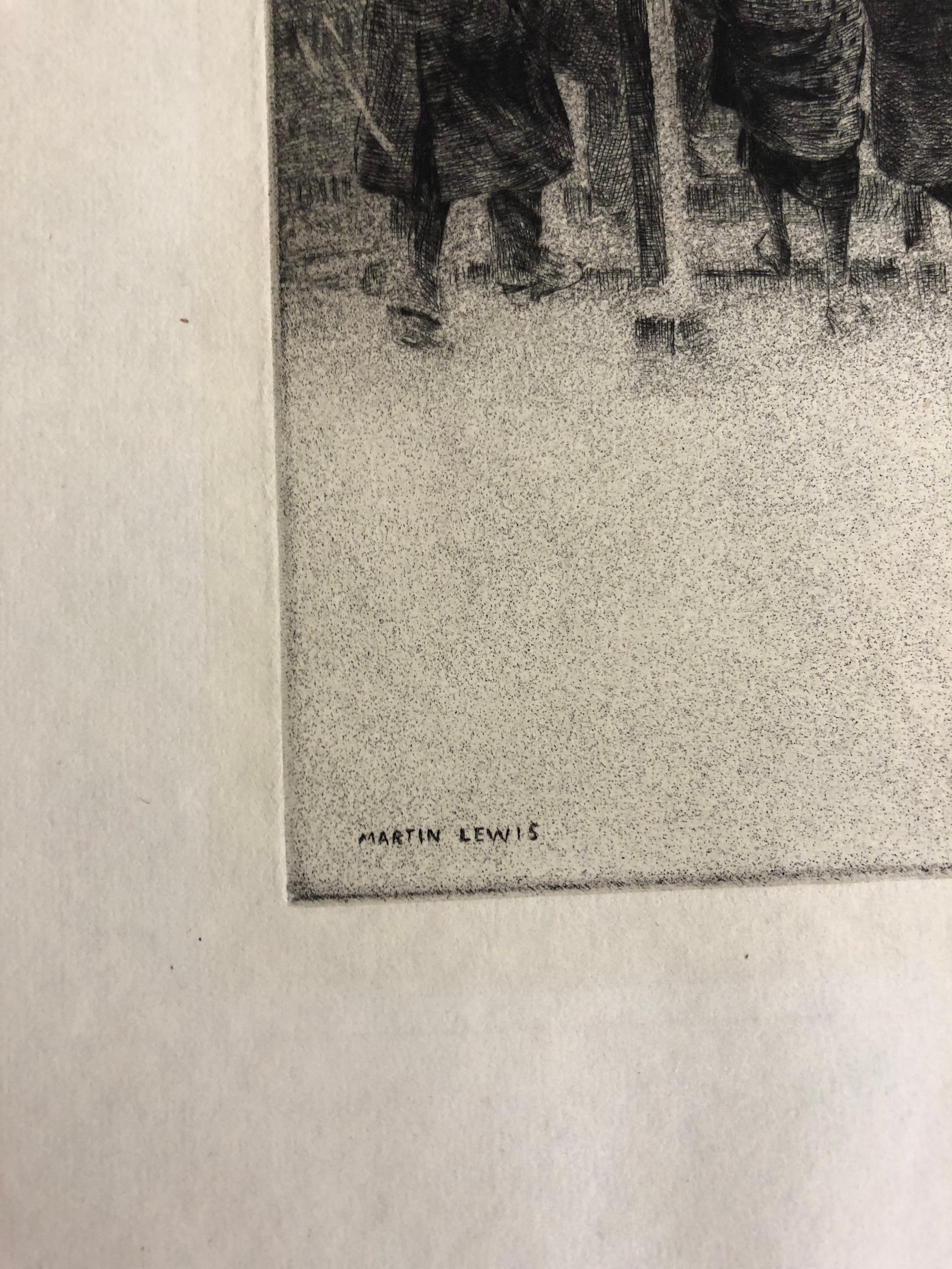 Martin Lewis, Snow on the El, 1931, Dry Point For Sale at 1stDibs