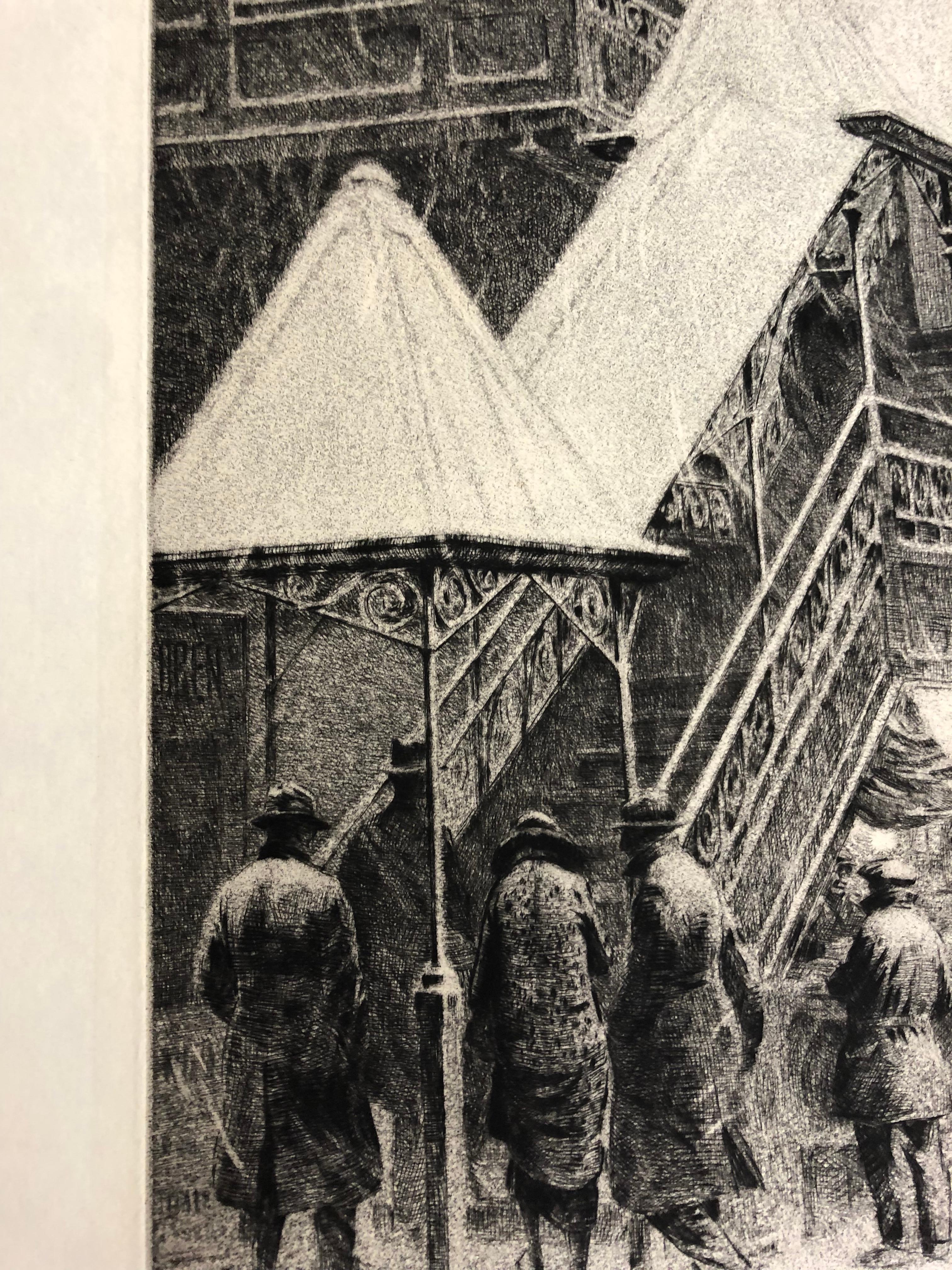 Martin Lewis, Snow on the El, 1931, Dry Point For Sale at 1stDibs