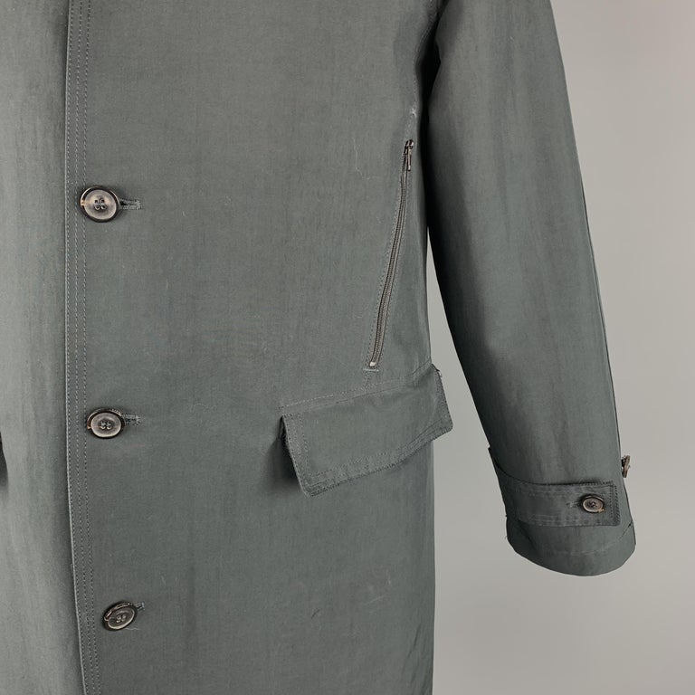 MARTIN MARGIELA 38 Black Polyester Raglan Long Coat For Sale at 1stdibs