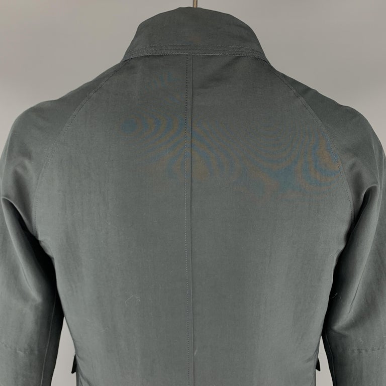 MARTIN MARGIELA 38 Black Polyester Raglan Long Coat For Sale at 1stdibs