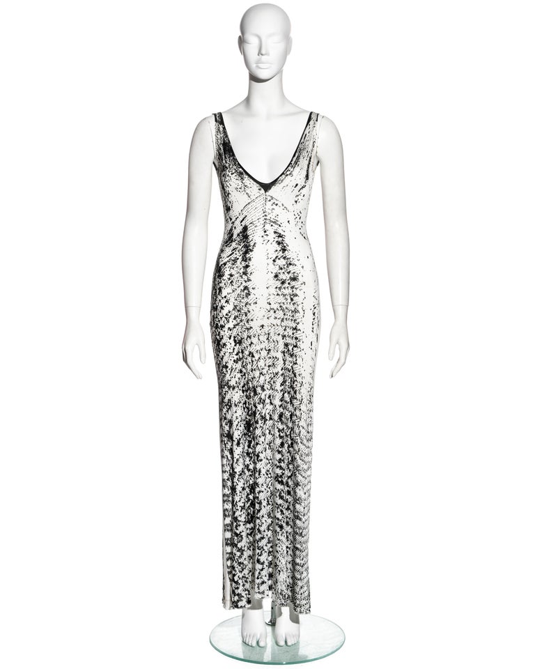 Martin Margiela black and white trompe l’oeil printed maxi dress, ss ...
