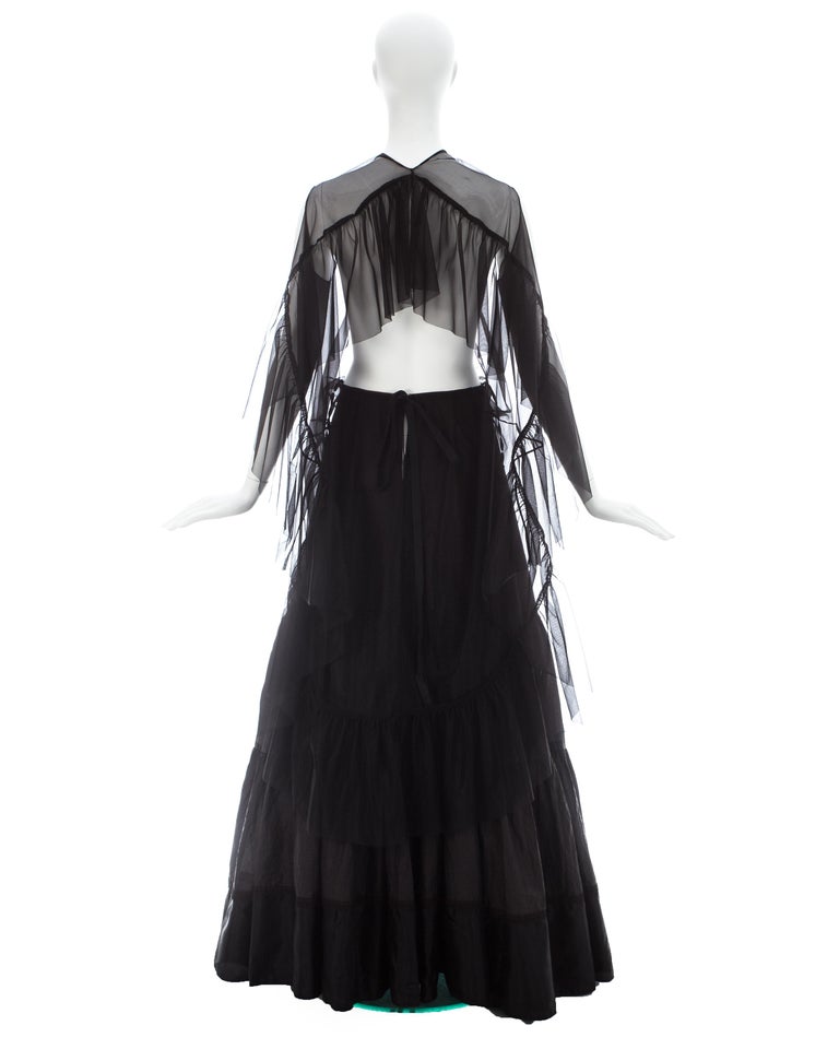 Martin Margiela black nylon maxi dress made with vintage petticoats, ss ...