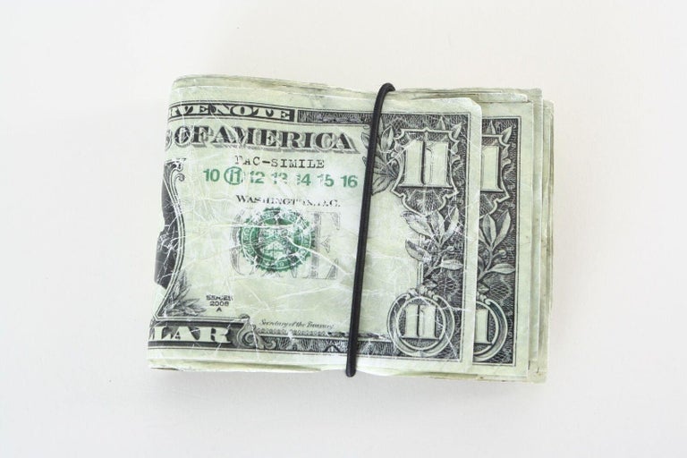 MARTIN MARGIELA MMM $11 dollar bill elastic band bifold leather wallet ...