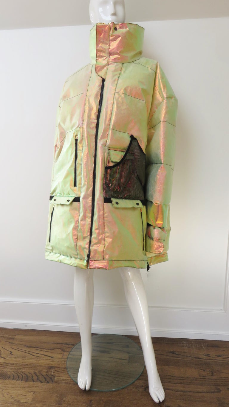 Martin Margiela New Iridescent Oversized Puffer Jacket A/W 2018 For ...