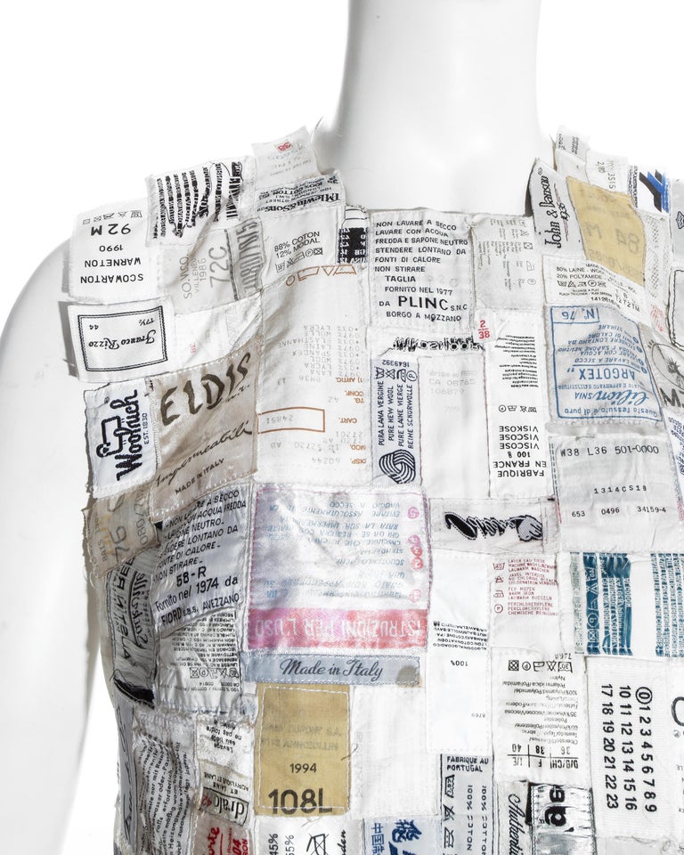 Martin Margiela shirtfront made up of reclaimed vintage labels, ss 2001 ...