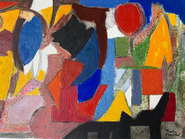 Martin Rosenthal - 1965 "Cobalt in the Middle" Mid Century Encaustic ...