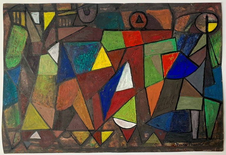 Martin Rosenthal - 1965 "The March" Mid Century Encaustic Oil Paint ...