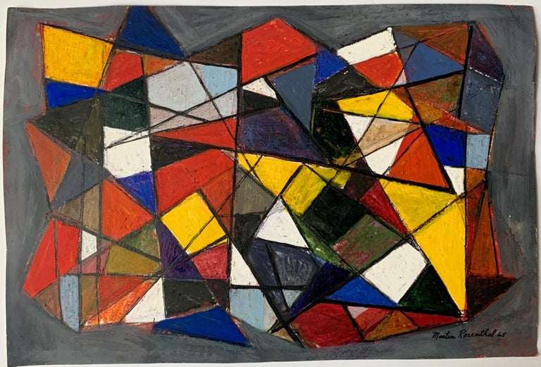 Martin Rosenthal - Mid-Century "Crossed Lines" Abstract Painting For ...