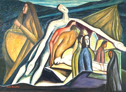 Martin Rosenthal - Mid-Century "Bright Shapes" Abstract Painting For ...