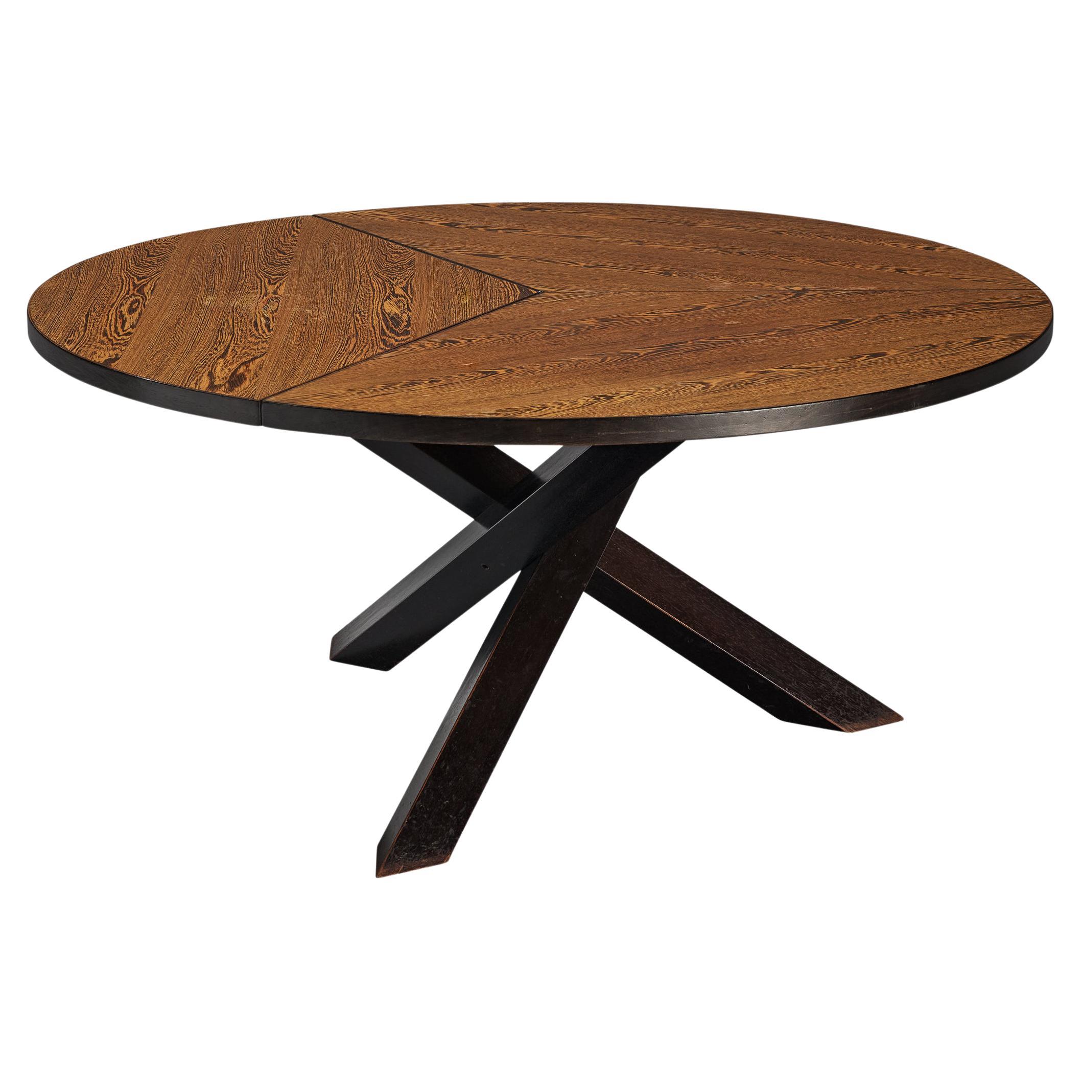 Martin Visser Round Dining Table in Wengé for 't Spectrum at 1stDibs