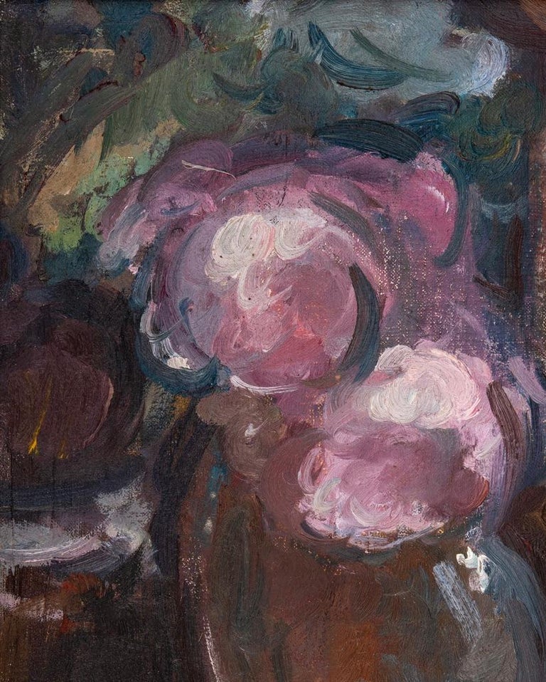 Martin Yeoman - Roses in a Perfume Bottle - still life oil painting ...