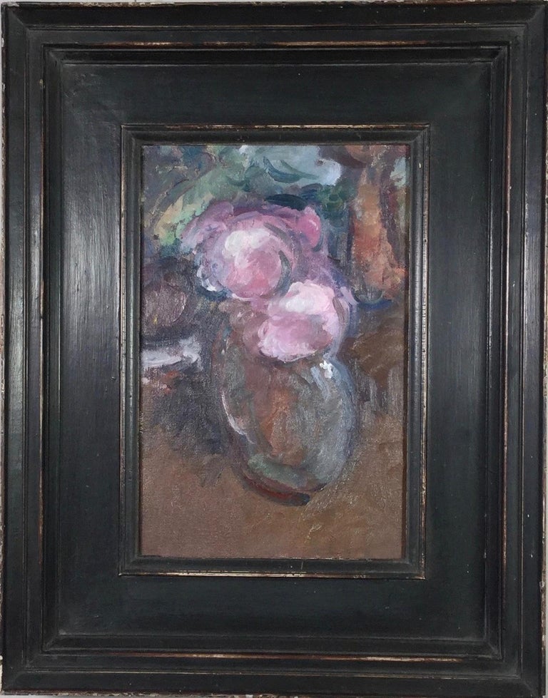 Martin Yeoman - Roses in a Perfume Bottle - still life oil painting ...