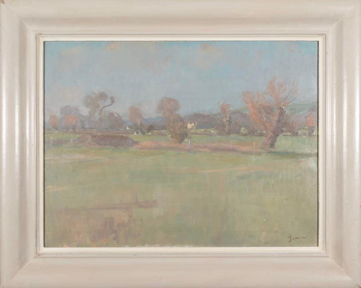 Martin Yeoman - Chesil Beach - landscape oil painting with blue ...
