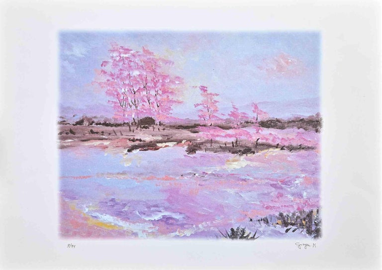 Martine Goeyens - Landscape - Lithograph by Martine Goeyens - 1990s For ...