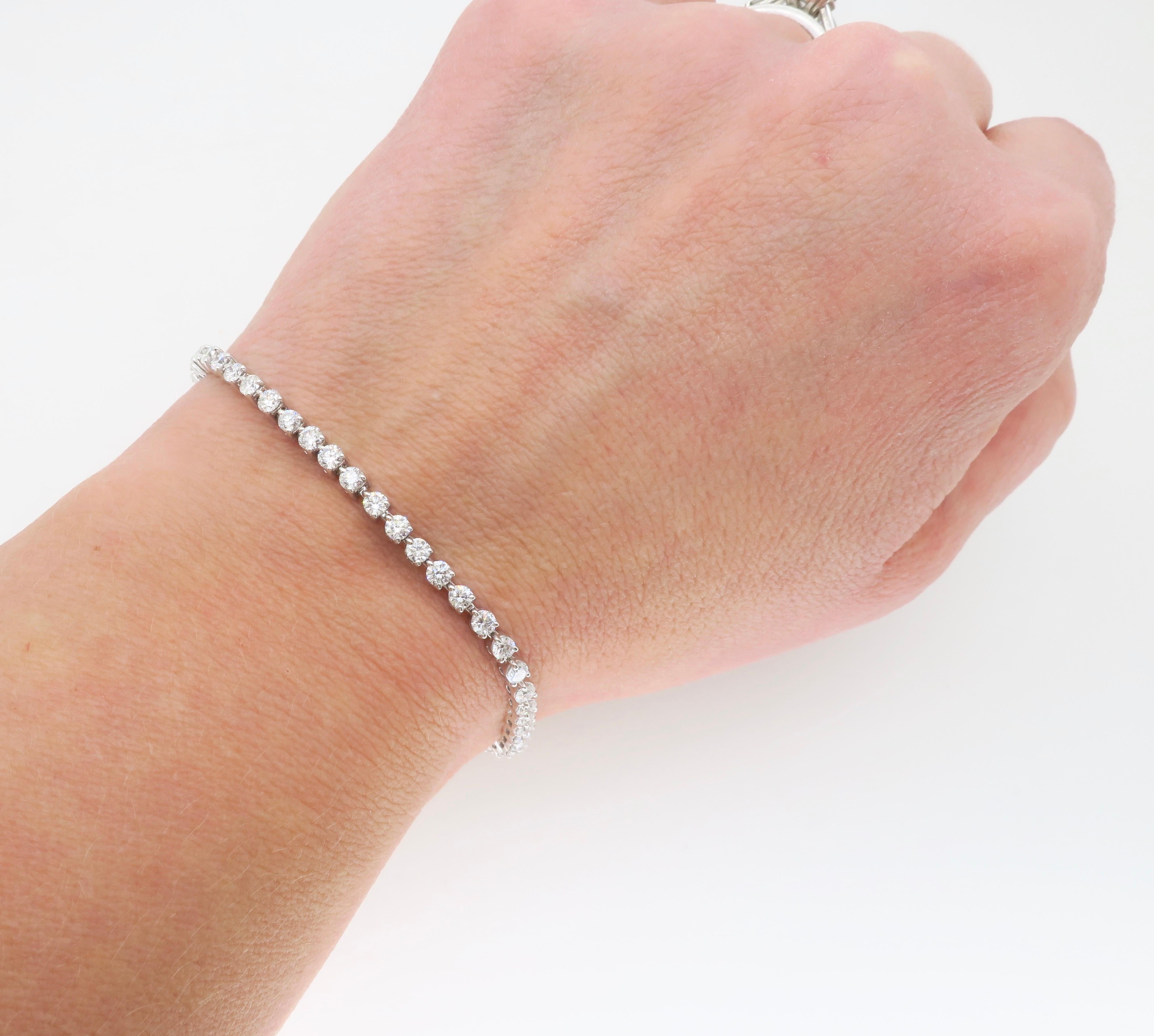 Martini Set Diamond Tennis Bracelet at 1stDibs | martini bracelet