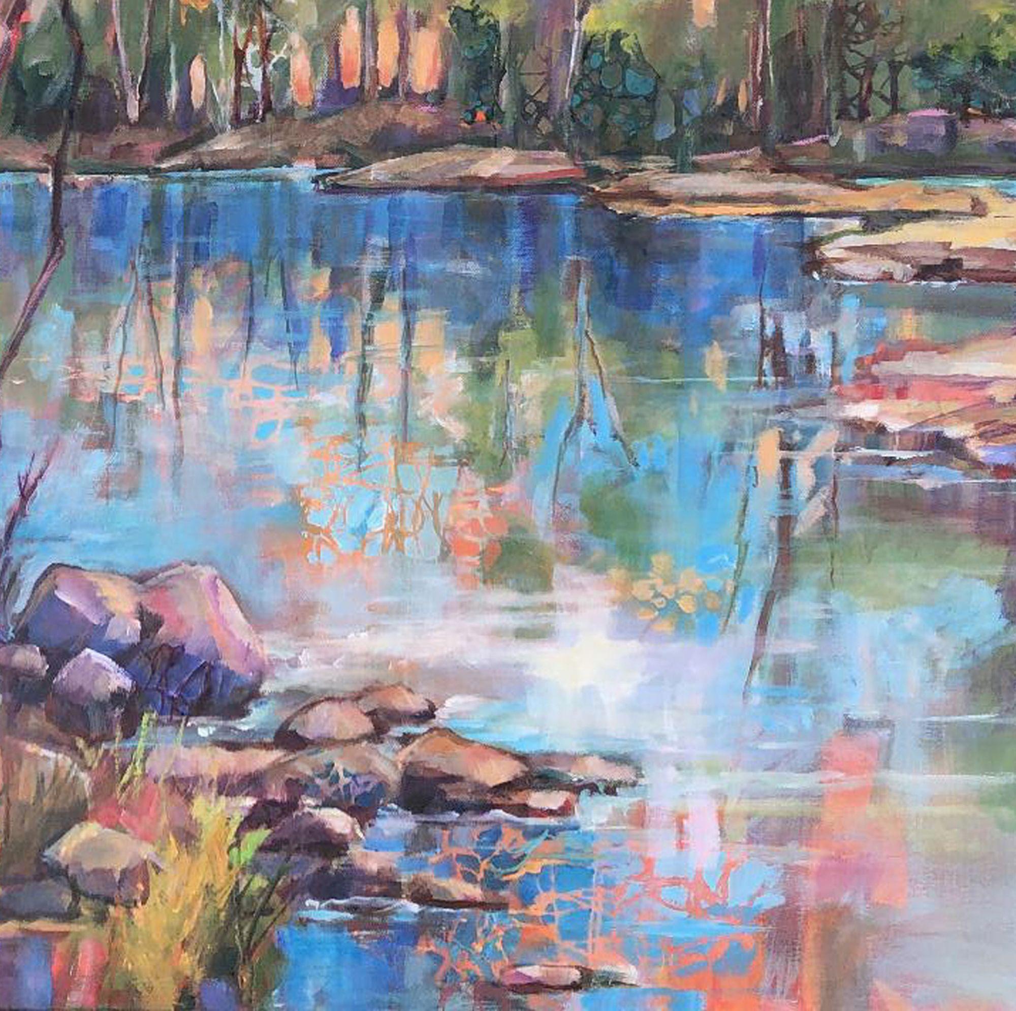 Marty Husted - By the River, Painting, Acrylic on Canvas For Sale at ...