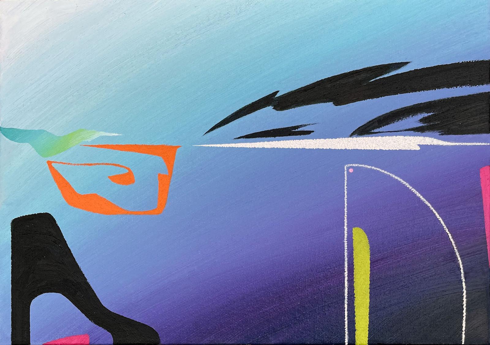 Martyn Jones - Surrealist Abstract Painting Pair, Martyn Jones British ...