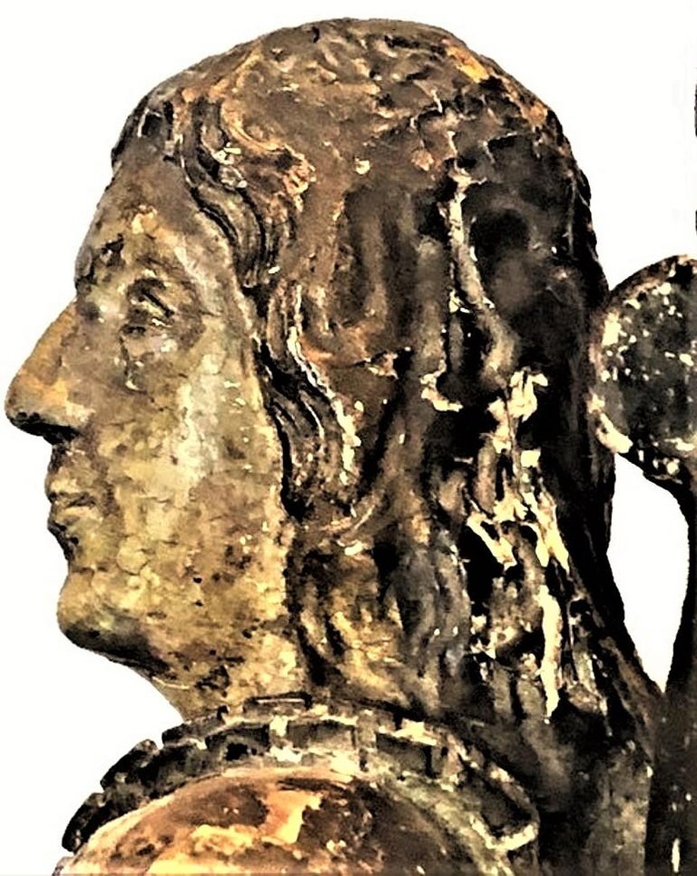 Martyrdom of St. Sebastian, French Renaissance Carved Wood Sculpture, c ...