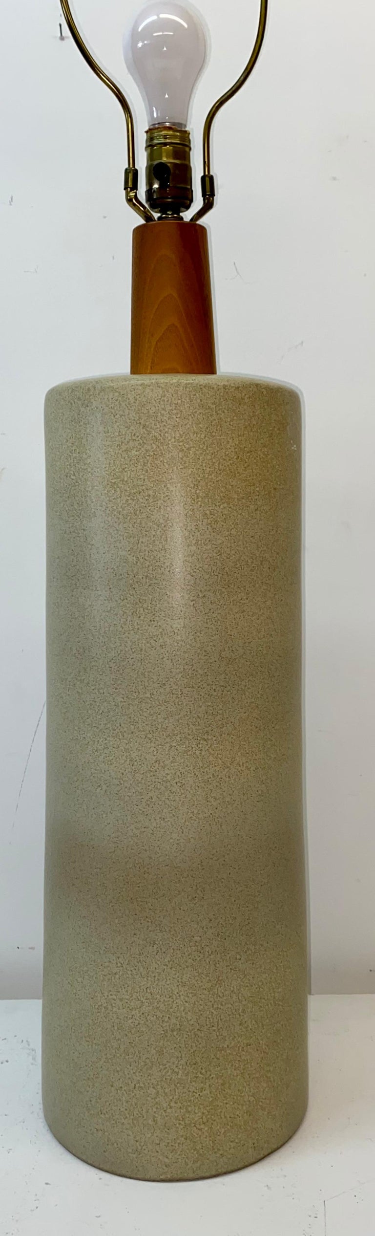 Martz Malt Glaze Large Scale Table Lamp with Shade, C.1960 For Sale at ...