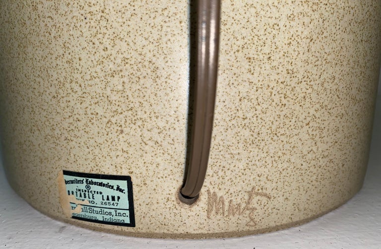 Martz Malt Glaze Large Scale Table Lamp with Shade, C.1960 For Sale at ...