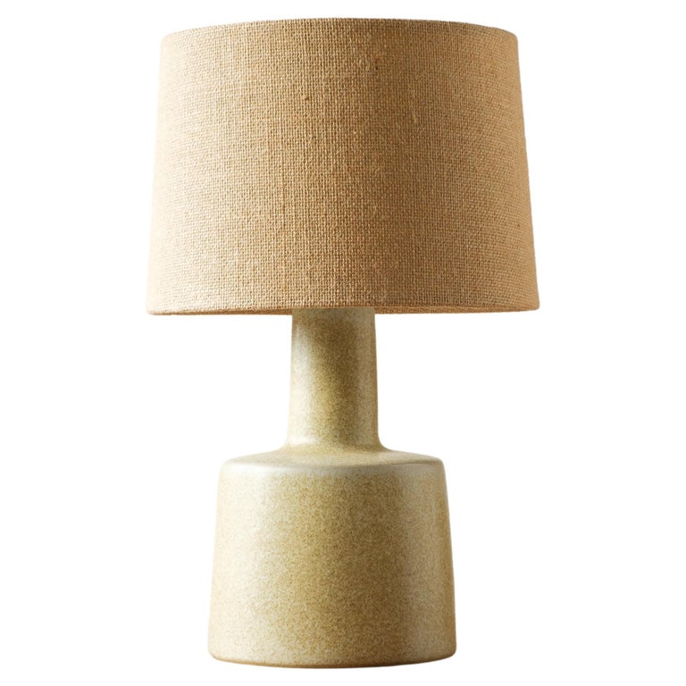 Martz / Marshall Studios Ceramic Pottery Table Lamp, Tan Speckled Glaze ...