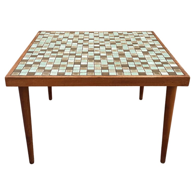 Martz Marshall Studios Tile Top Pottery Side Table For Sale at 1stDibs