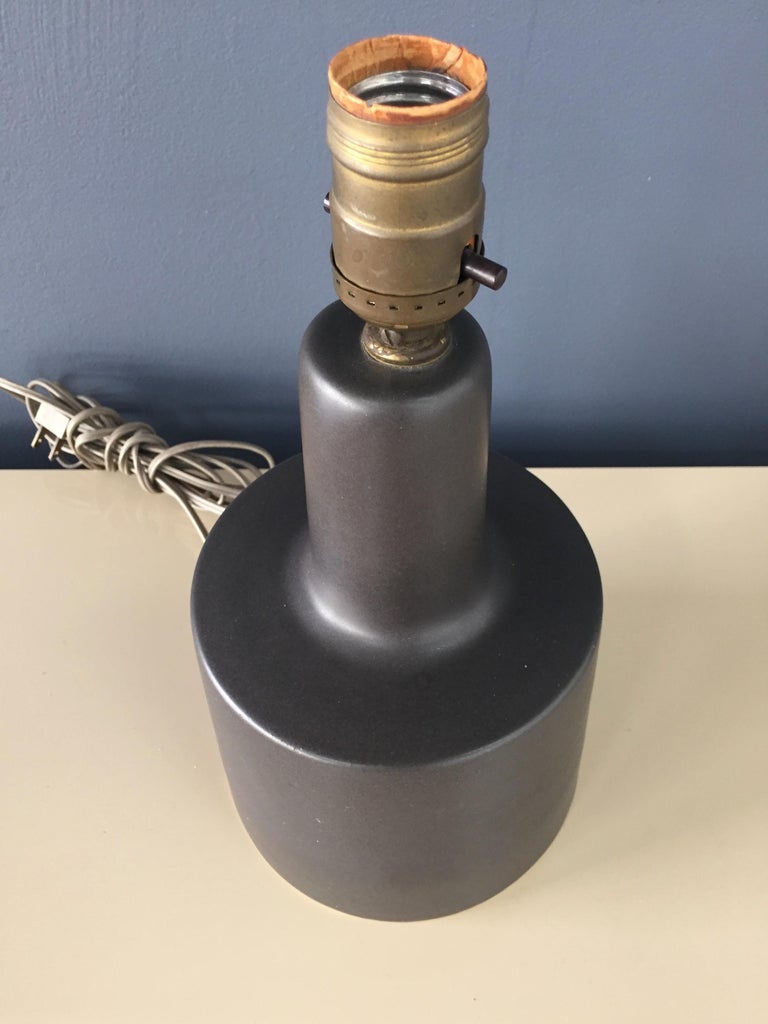 Martz Table Lamp with Gunmetal Glaze, Midcentury at 1stDibs