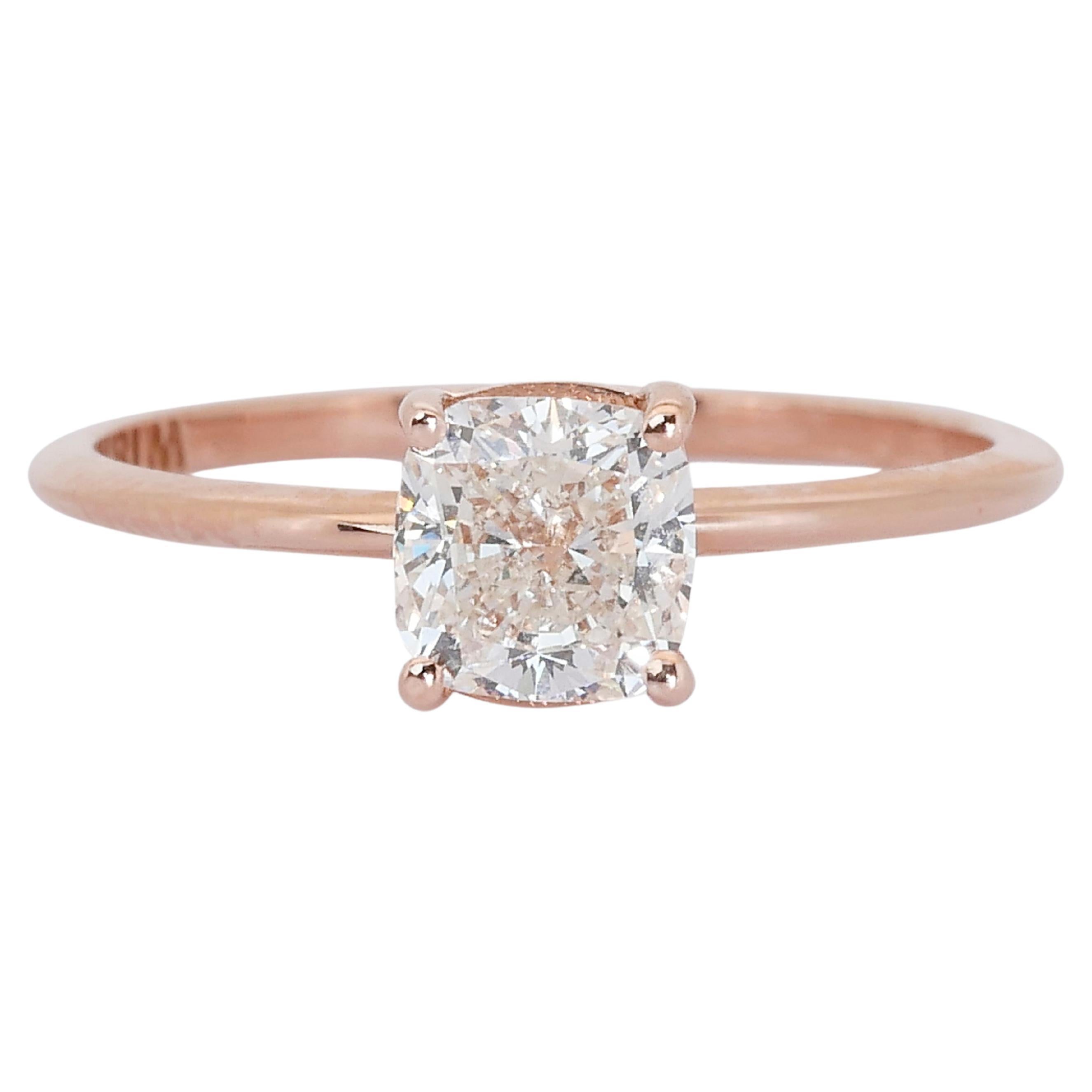 Gorgeous 18 kt. Rose Gold Vintage Ring with 1.05 Total Natural Diamonds ...