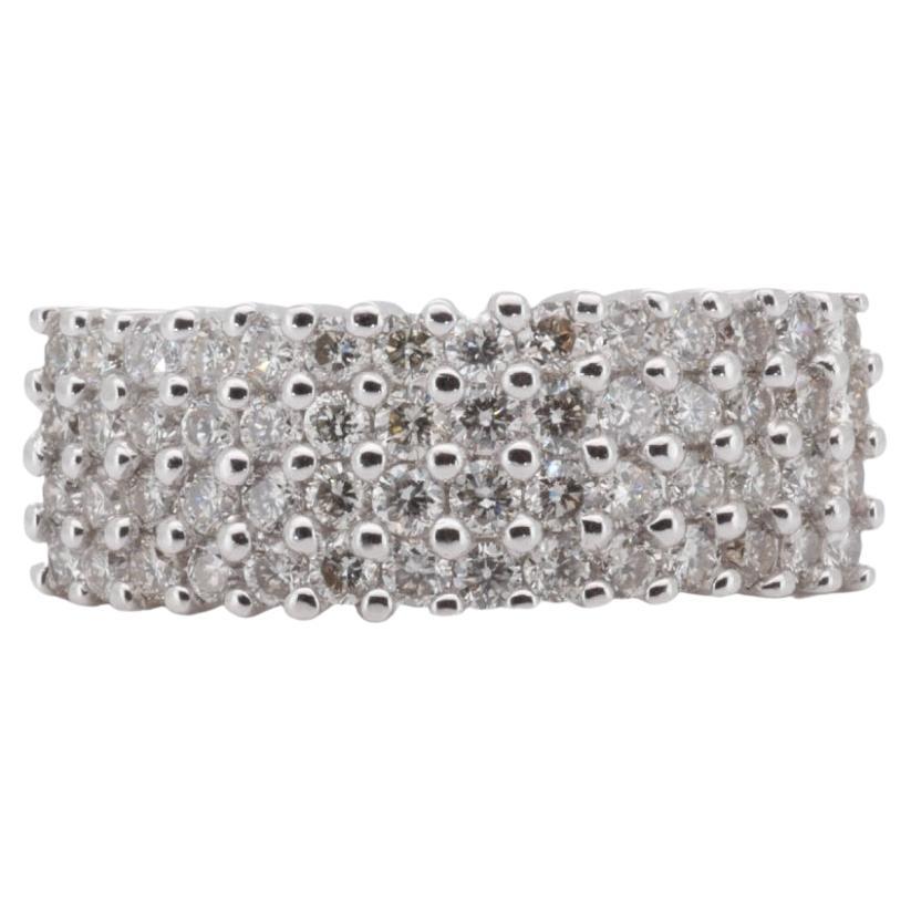 Escada 18k White Gold 4.19 Carat Diamond Ring For Sale at 1stDibs