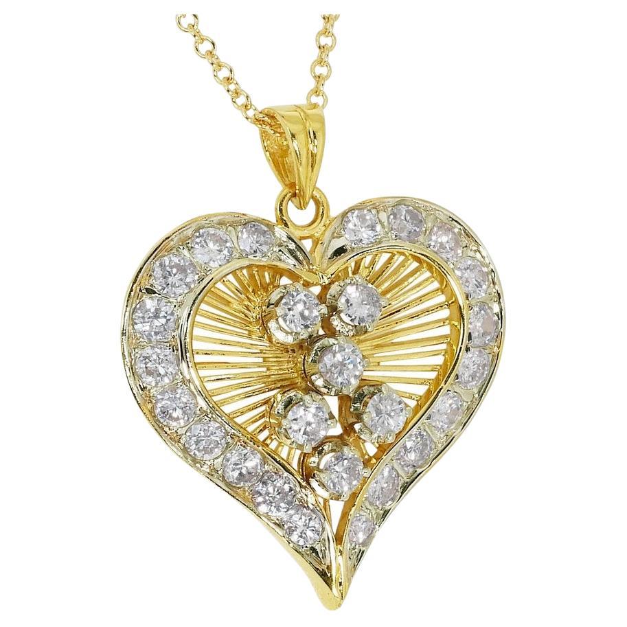Marvelous 18k Yellow Gold Necklace w/ 0.90 ct Natural Diamonds AIG ...