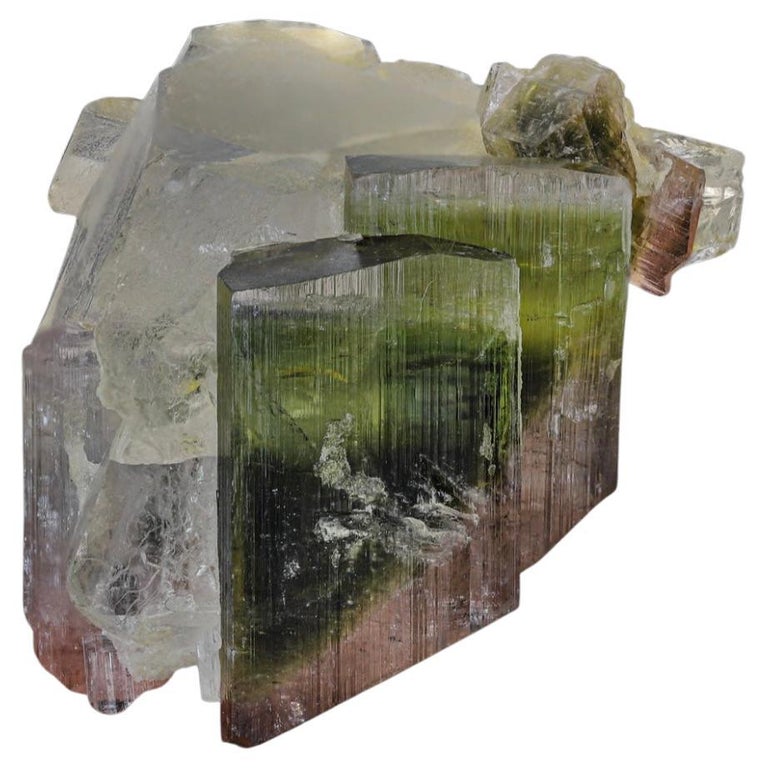 Marvelous 65 Carat Tri Color Tourmaline on Quartz from Stak Nala ...