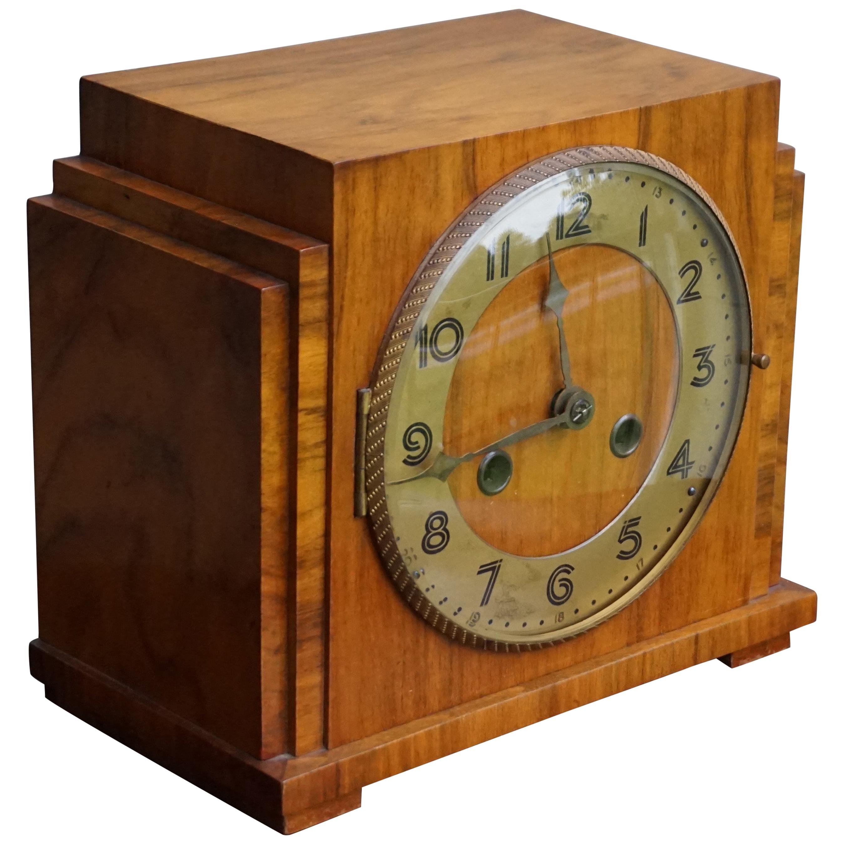 Marvelous Design and Warm Color Burl Walnut Art Deco Mantel Desk or ...