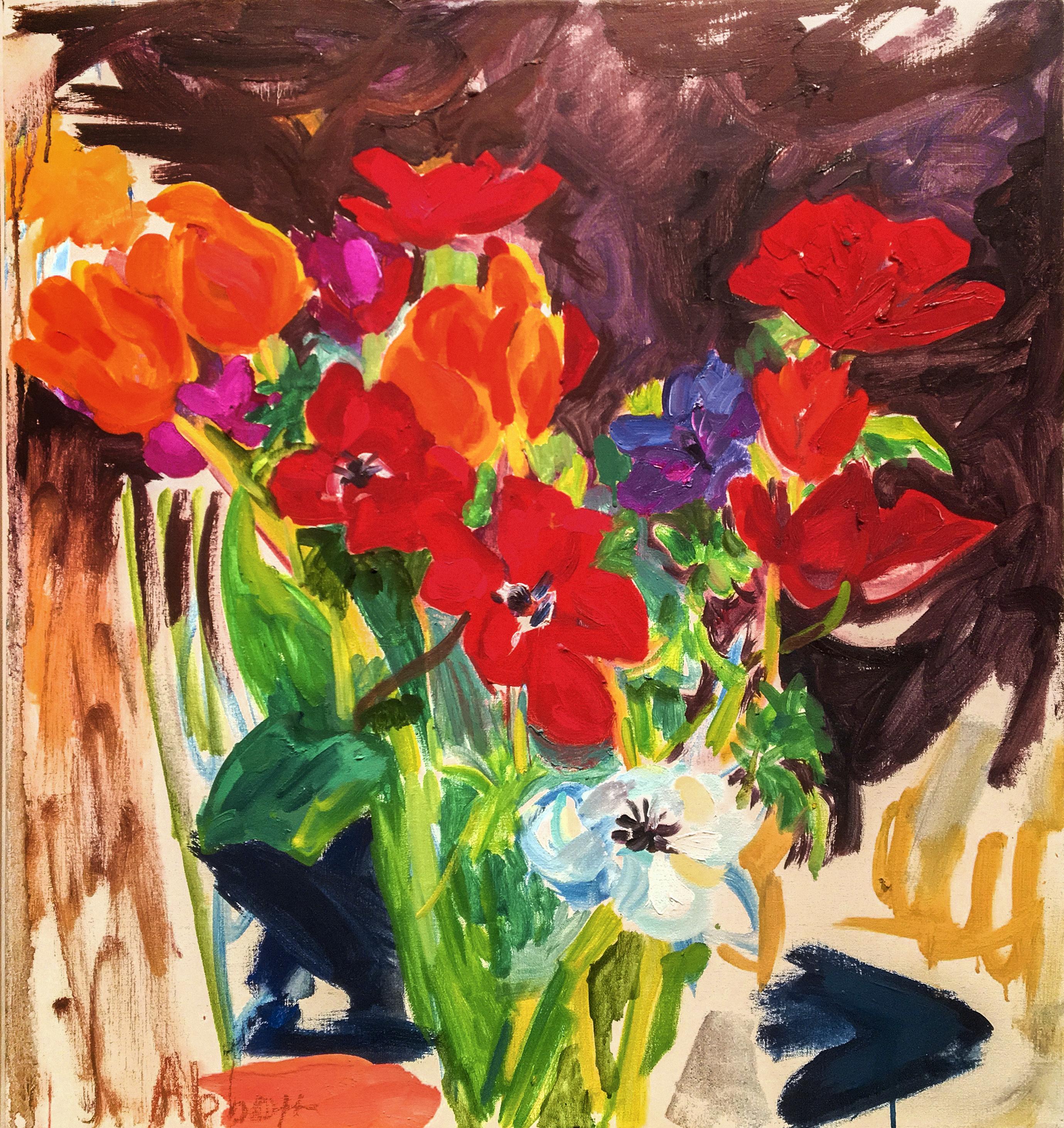 Mary Abbott - Abstract Expressionist Summer Flowers at 1stDibs | mary ...