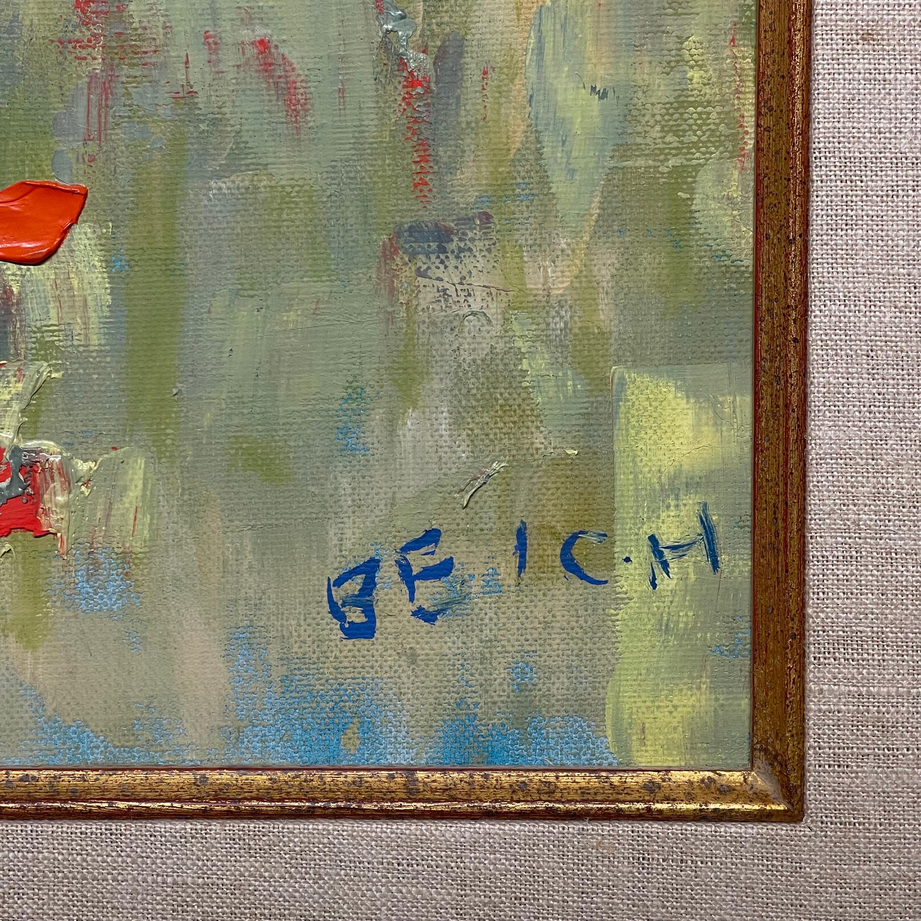 Mary Beich '1917-2002' “Happiness” Impressionist Portrait Oil on Canvas ...