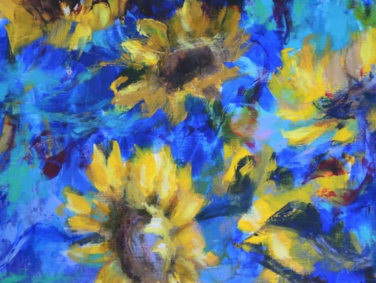 Mary Chaplin - Mary Chaplin, Sun Flowers in Blue, Tribute to Vincent ...