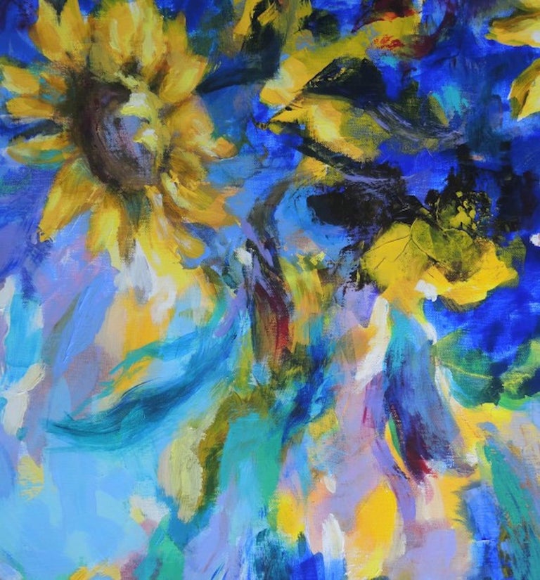 Mary Chaplin - Mary Chaplin, Sun Flowers in Blue, Tribute to Vincent ...