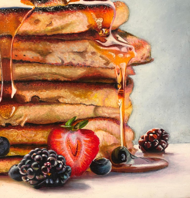 Mary Ellen Johnson - Photorealist Still Life with Pancakes, "Big Stack ...