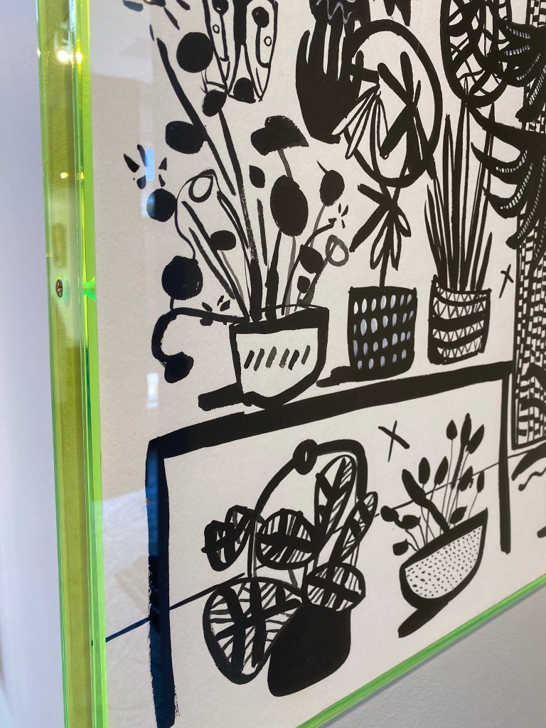Mary Finlayson - Wolf Vase with Plants, Mary Finlayson, Gouache on ...