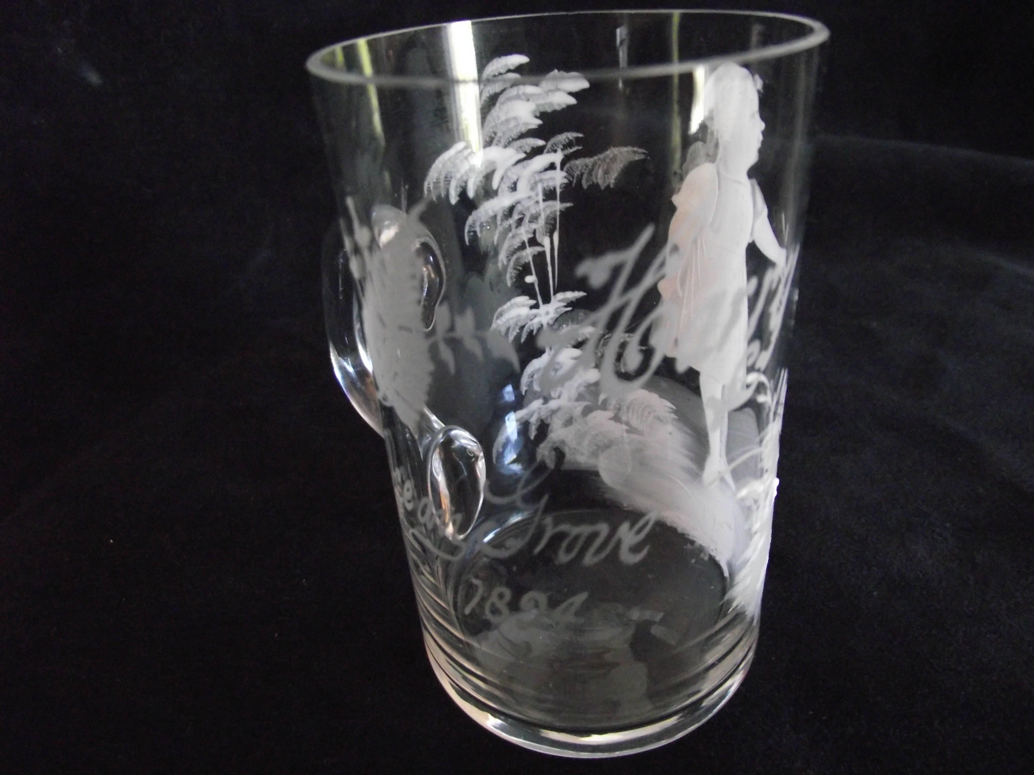 Mary Gregory Clear Glass Mug at 1stDibs