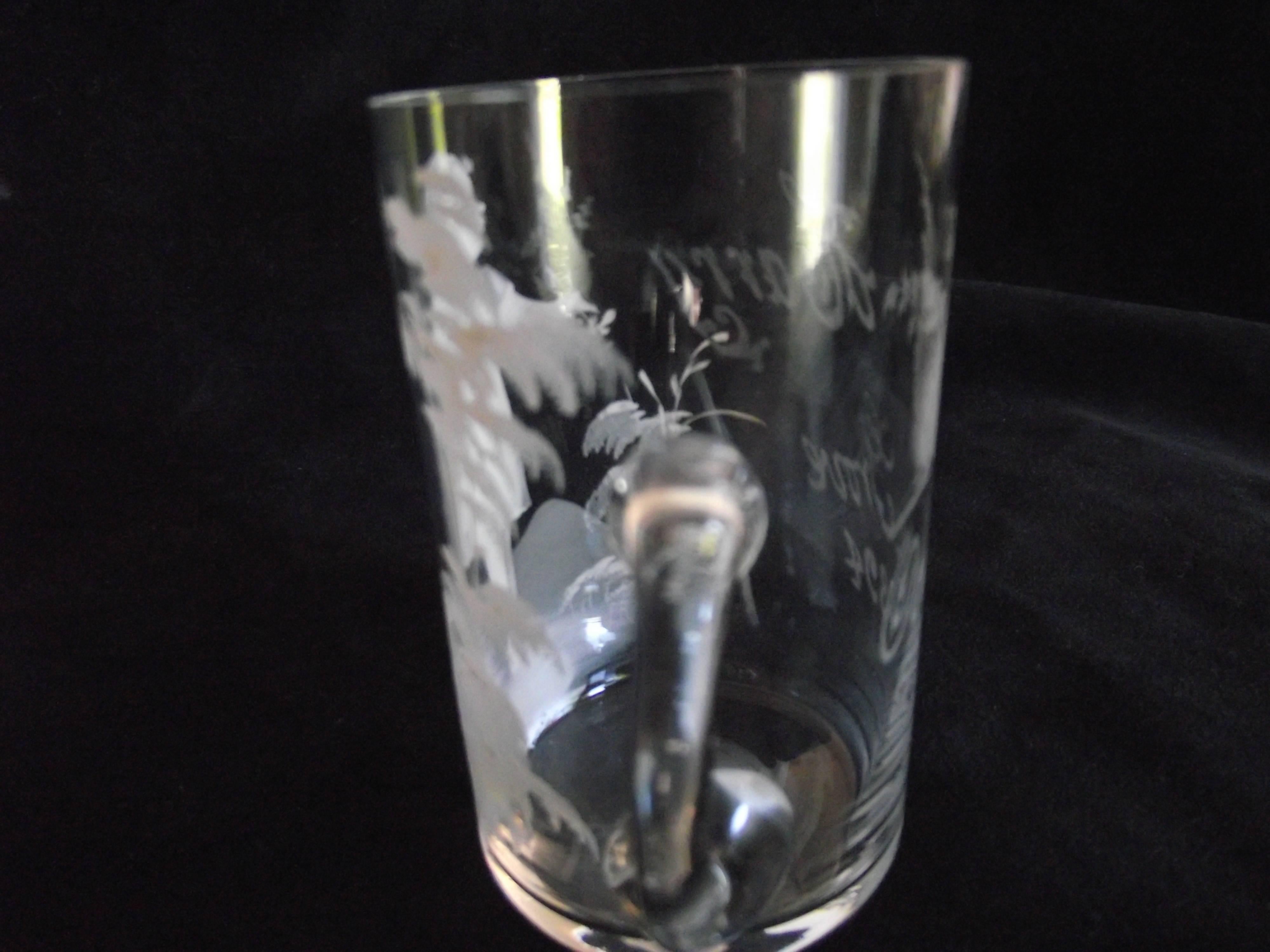 Mary Gregory Clear Glass Mug at 1stDibs