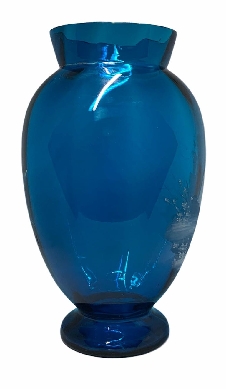 Mary Gregory Royal Blue Glass Vase at 1stDibs