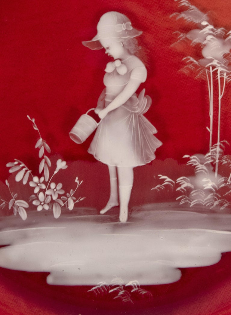 Mary Gregory Small Art Glass Plate at 1stDibs