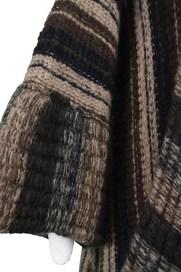Mary Quant Vintage Brown Avant Garde Knit Poncho Dress with Attached ...