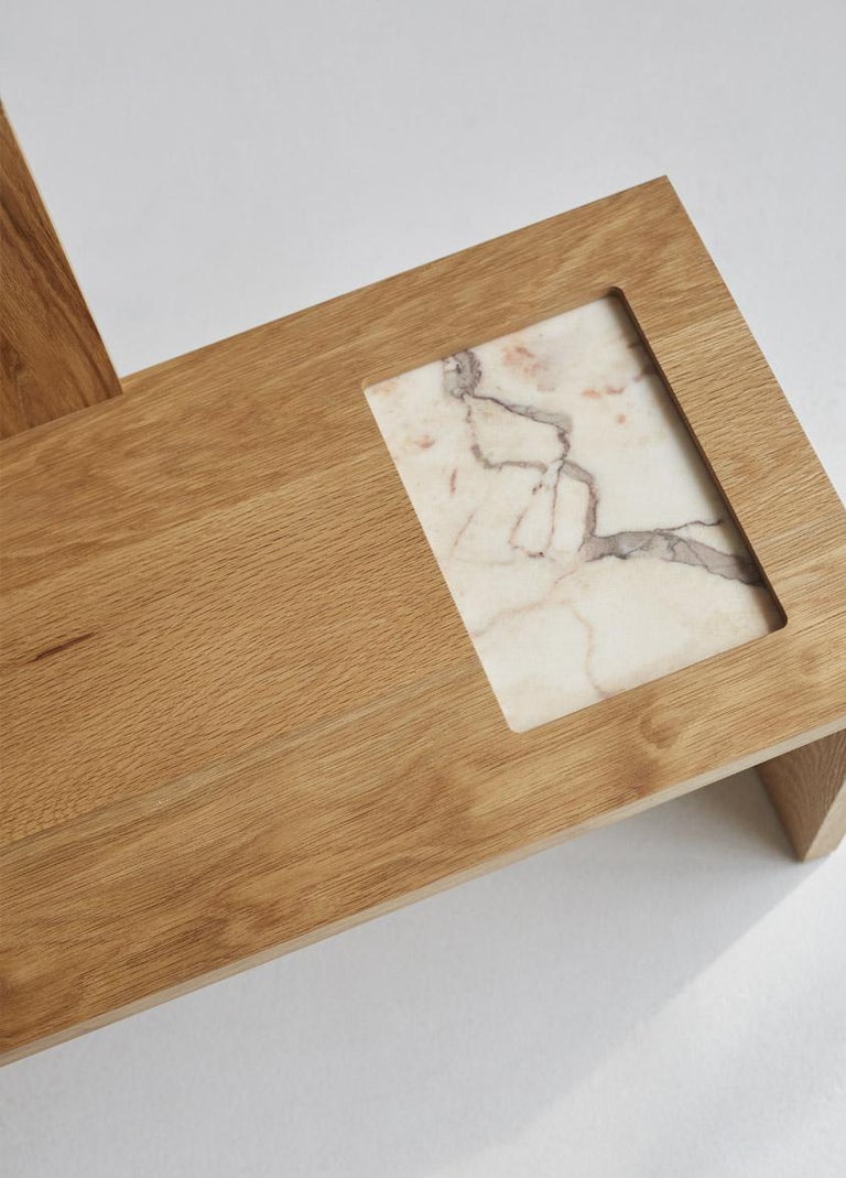 Vernon Entry Bench White Oak with Marble Insert 46"L by Mary Ratcliffe ...