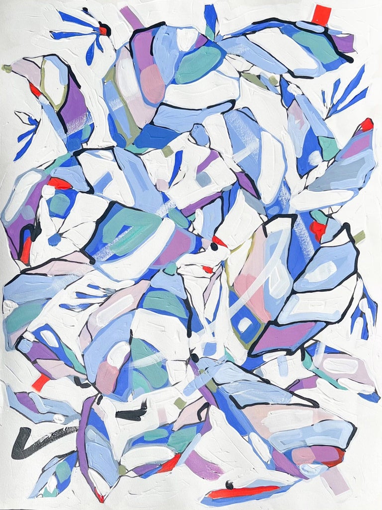 Mary Singleton - Blue Swan Song, acrylic painting, abstract, nature ...