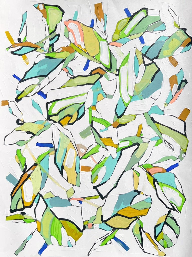 Mary Singleton - Green Swan Song, acrylic painting, abstract, nature ...