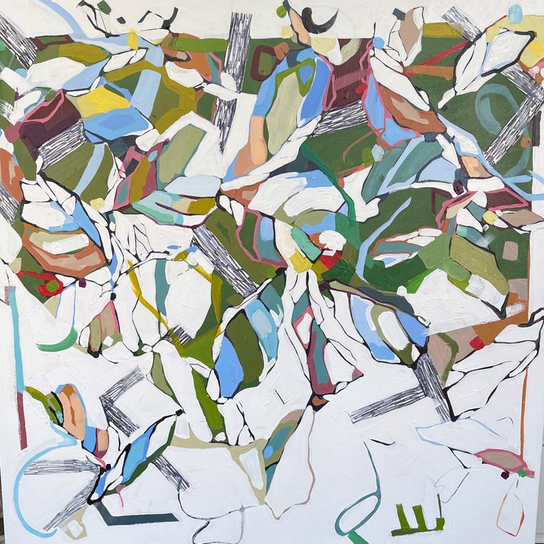 Mary Singleton - Juniper, acrylic painting, abstract, nature, leaves ...